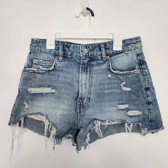 Zara | Shorts | Zara Denim Distressed Short 4 | Poshmark